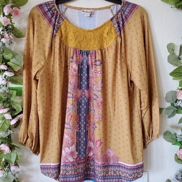 World unity | Tops | Nwt World Unity Beautiful Long Sleeve Blouse ...